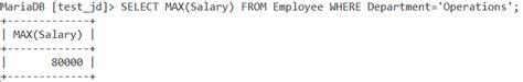 mysql aggregate functions min and max mysqlcode