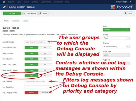 using jlog joomla documentation