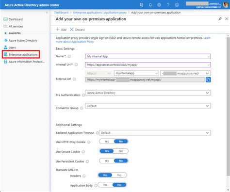 using azure active directory application proxy to publish