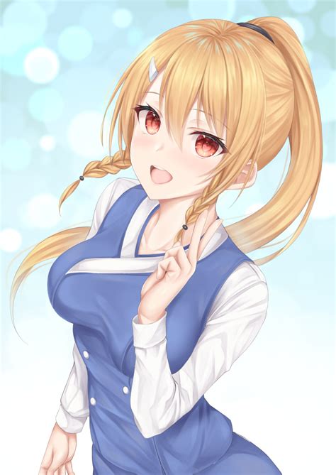 Safebooru 1girl Absurdres Blue Shirt Braid Buttons Collarbone