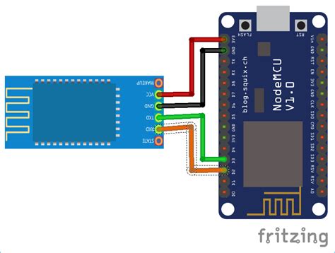 bluetooth module interfacing with esp8266 controlling an