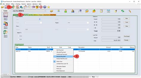 delete reverse a patient payment power practice