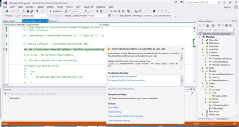 c cannot deserialize json in localhost stack overflow