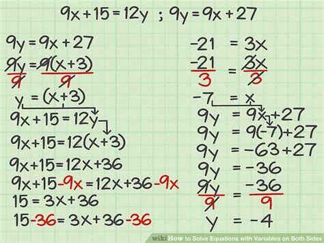 3 Ways To Solve Equations With Variables On Both Sides Wikihow