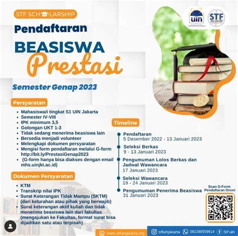 Pendaftaran Beasiswa Prestasi Bagi Mahasiswa S1 Uin Syarif Hidayatullah