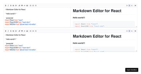 react md editor for react 147 codesandbox