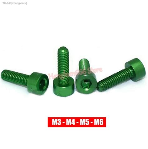 M3 M4 M5 M6 Aluminum Alloy Hex Socket Head Cap Screw Green Anodized