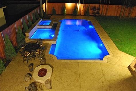 Geometric Pool And Spa With Lighting Custom Swimming Pool Custom