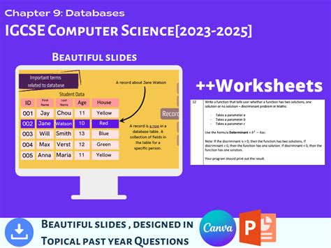 igcse computer science chapter 9 databases [53x animated slide access