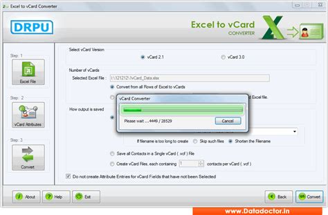 screenshots of excel to vcard converter software convert contacts excel