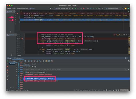 phpstorm code is run between two lines in php and xdebug can t debug