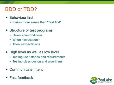 test and behaviour driven development tdd bdd