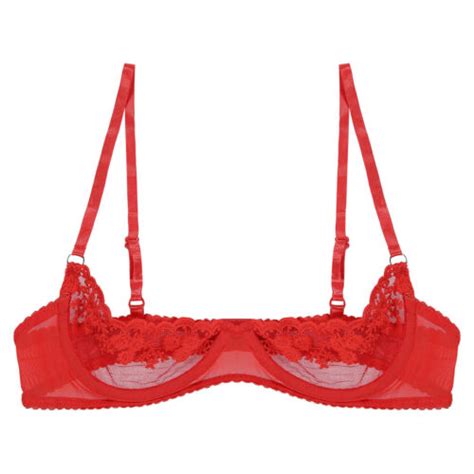 Le Donne Sexy Mezza Coppa Reggiseni Capezzolo Aperto Lingerie In Pizzo