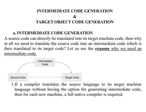 intermediate and target code generations