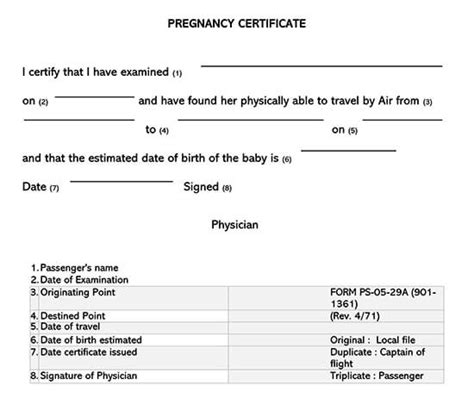 Free Pregnancy Verification Forms Word Everything To Know