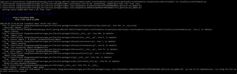 trying to run audio file analysis streamlit app on local host but