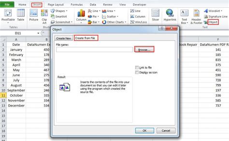 how to connect different files by inserting objects into your excel