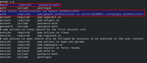set up ssh two factor authentication 2fa on centos rhel