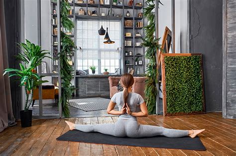 Hd Wallpaper Girl Pose Room Flexibility Plants Figure Slim T