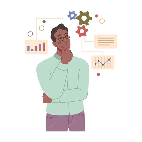 Hombre Con Tipo Teórico De Pensamiento Analítico Vector Premium