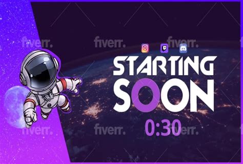 create animated countdown starting soon for twitch streaming by