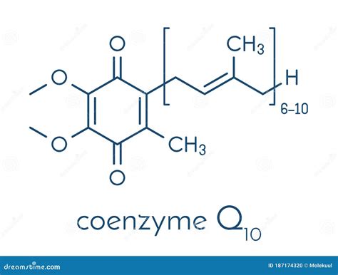 Coenzyme A Chemical Formula And Skeletal Structure Cartoon Vector
