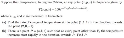 Solved Suppose That Temperature In Degrees Celsius At Any