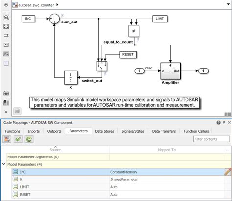 configure parameters and signals for autosar calibration and