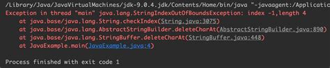 java stringbuffer deletecharat method with examples