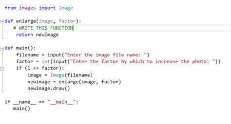 solved asked to create a python function enlarge as shown
