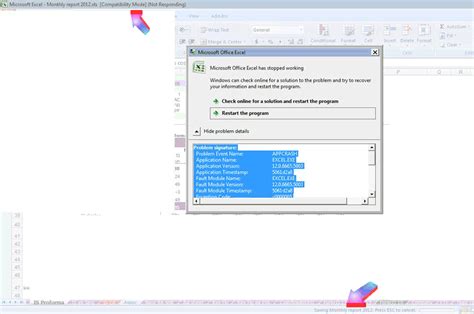 microsoft office excel has stopped working appcrash exception