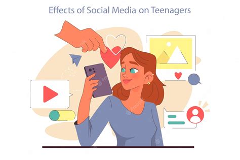 Premium Vector Aspects And Effects Of Social Media On Teens