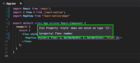 react native project getting typescript prop error for component that