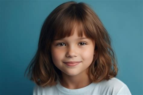 Premium Ai Image Adorable Six Years Old Girl In White T Shirt