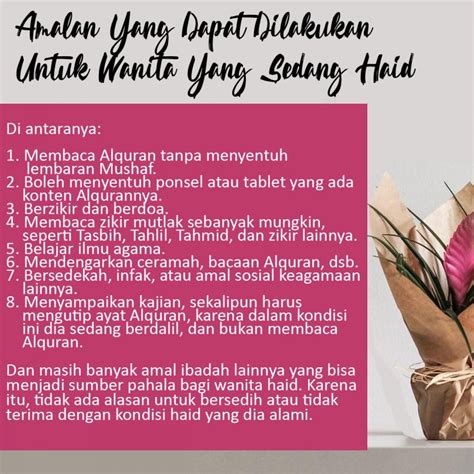Amalan Yang Dapat Dilakukan Untuk Wanita Yang