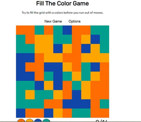 fill the color game using javascript with source code sourcecodester