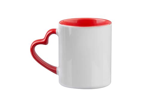 Mug 11oz Innerandhandle Color Red Heart Handle Inprint Com