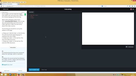 let s code codecademy html and css schritt 2 youtube