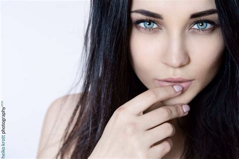 Wallpaper Face Women Model Simple Background Long Hair Blue Eyes