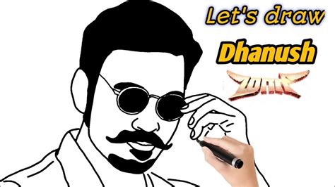 Tamil Actor Dhanush Drawing Video Step By Step Easy Maari Youtube