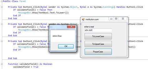 lower upper and proper case in visual basic