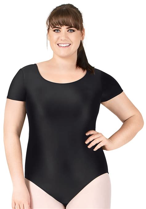 Adult Plus Size Short Sleeve Dance Leotard