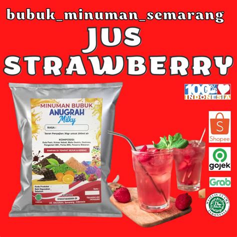 Jual Bubuk Minuman Jus Strawberry 1kg Shopee Indonesia