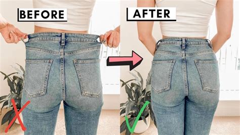 How To Take In The Waist Of Your Jeans No Sewing Easy Quick