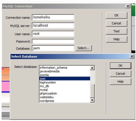 error connecting mysql database to dreamweaver