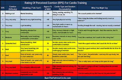 Rpe Perceived Exertion Chart