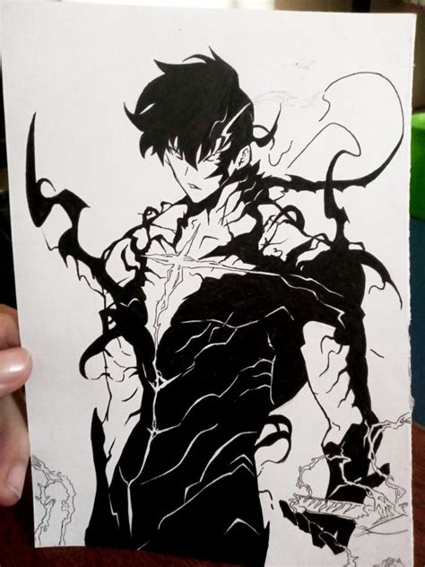 Sung Jin Woo Sketsa Gambar Buku Sketsa Ilustrasi
