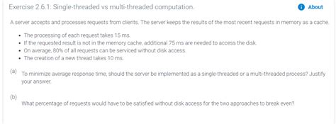 exercise 2 6 1 single threaded vs multi threaded computation i about