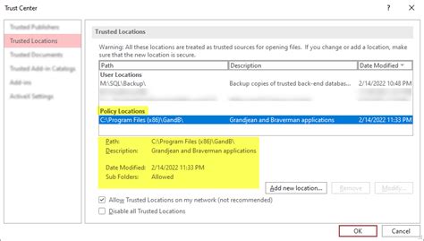 Adding A Machine Wide Trusted Location In Ms Access