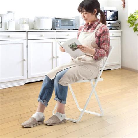 スリム折りたたみ椅子 おしゃれ 薄型 フォールディングチェア 4脚セット ホワイト Yk Snch006w【イス王国】